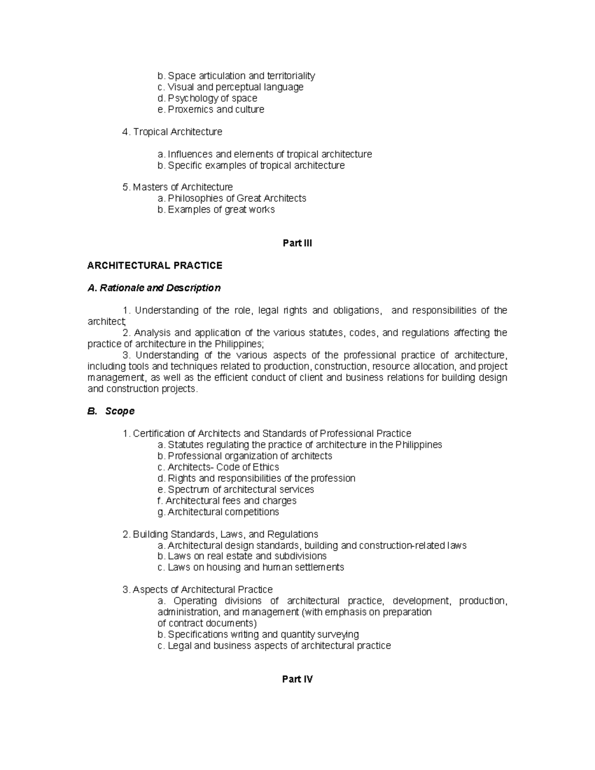 Board of Architecture - Syllabi 0-3 - b. Space articulation and ...
