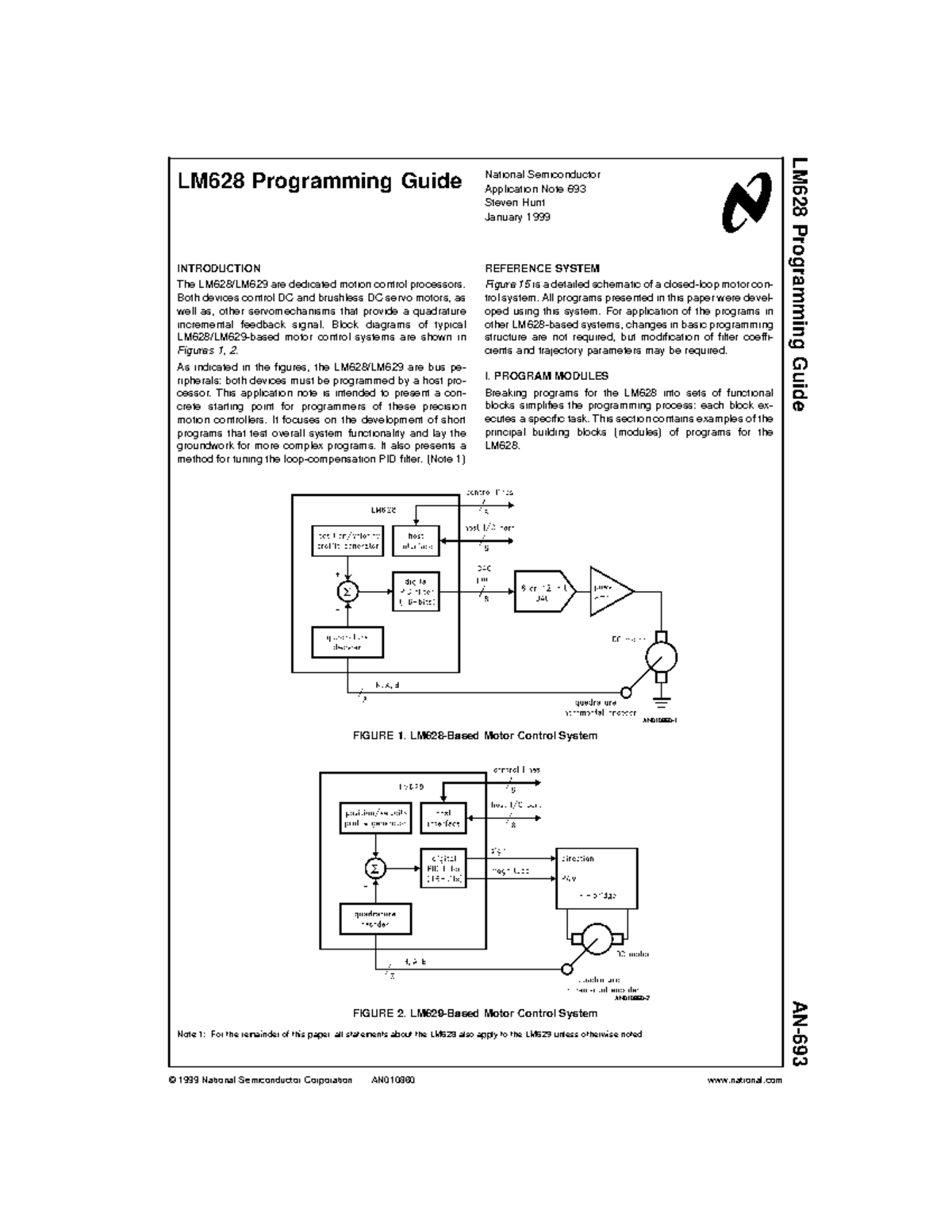 Application notes 629 - appl - LM628 Programming Guide INTRODUCTION The ...