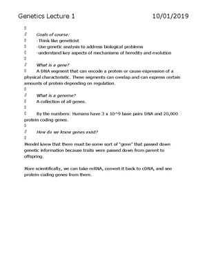 Bi 122 Ch 10 and 11 Textbook Notes - Genetics Chapter 10 and 11 Notes ...