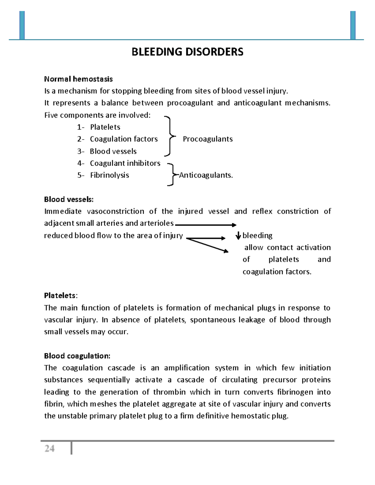 Lecture 3 Clinical Pathology (BLEEDING DISORDERS ) - ####### BLEEDING ...