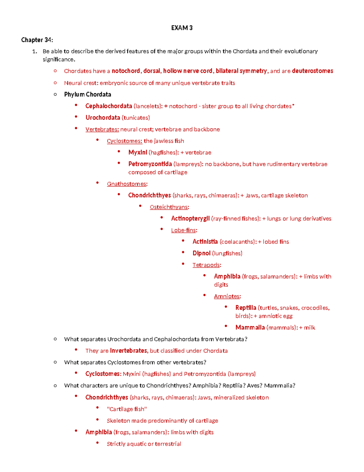 Exam 3 Learning Objectives - EXAM 3 Chapter 34: 1. Be able to describe ...
