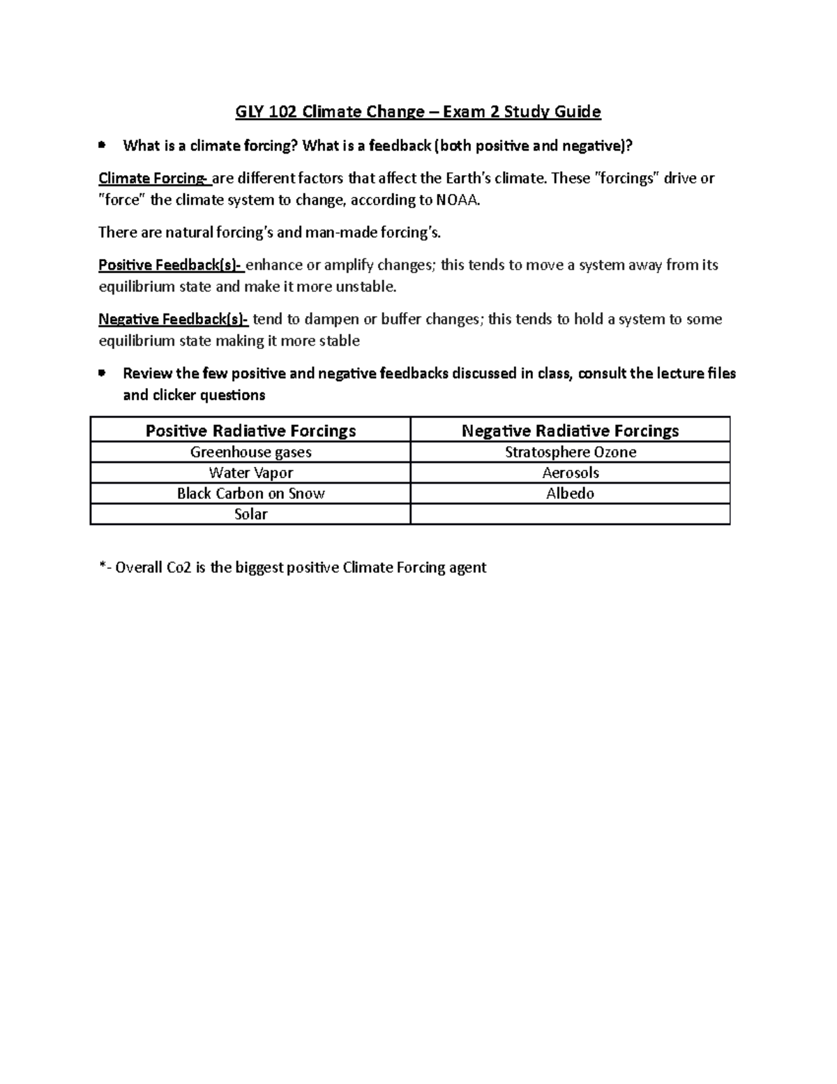 Climate Change Exam 2 Review Sheet 4 8 - GLY 102 Climate Change Exam 2 ...