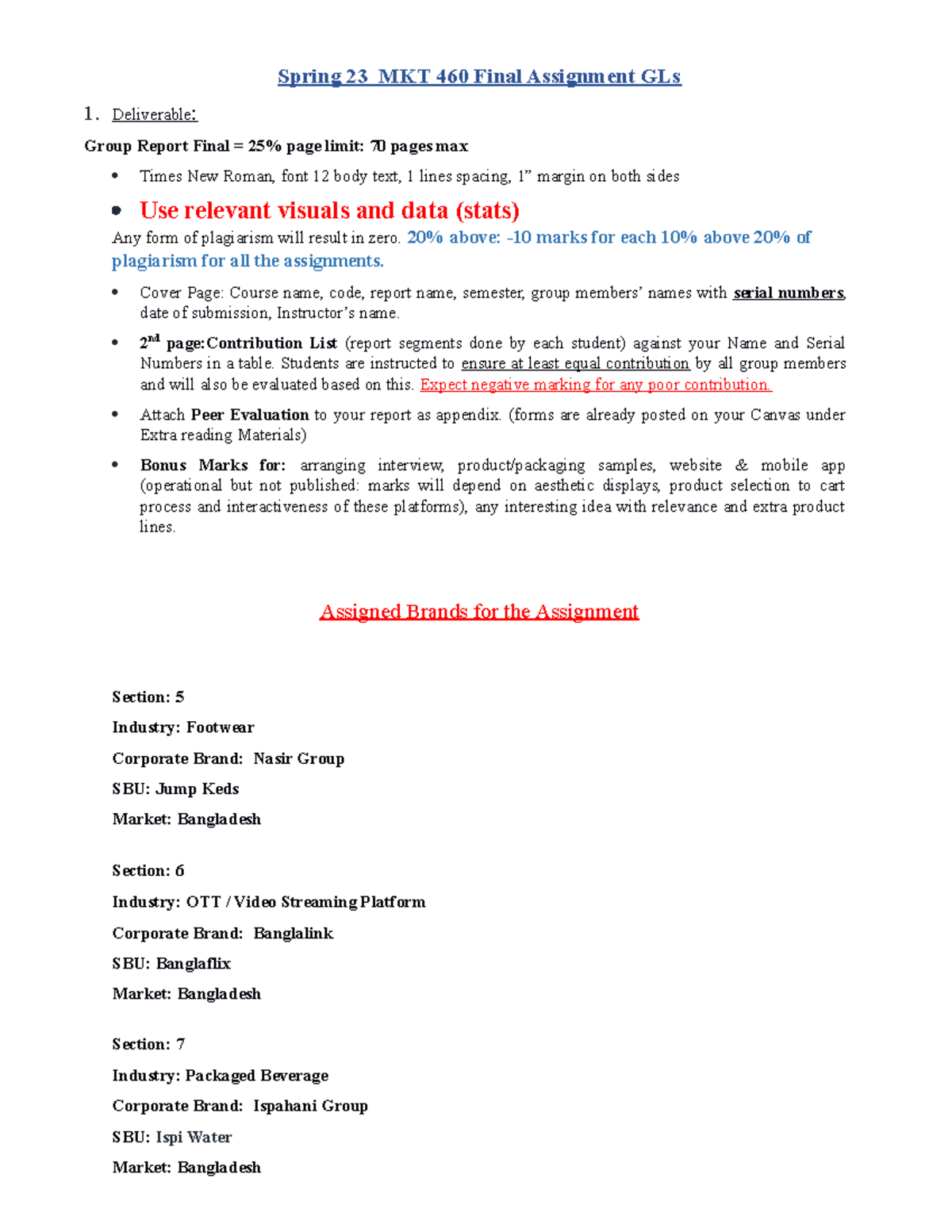 Spring 23 MKT 460 Final Report GL -1 - Spring 23 MKT 460 Final ...