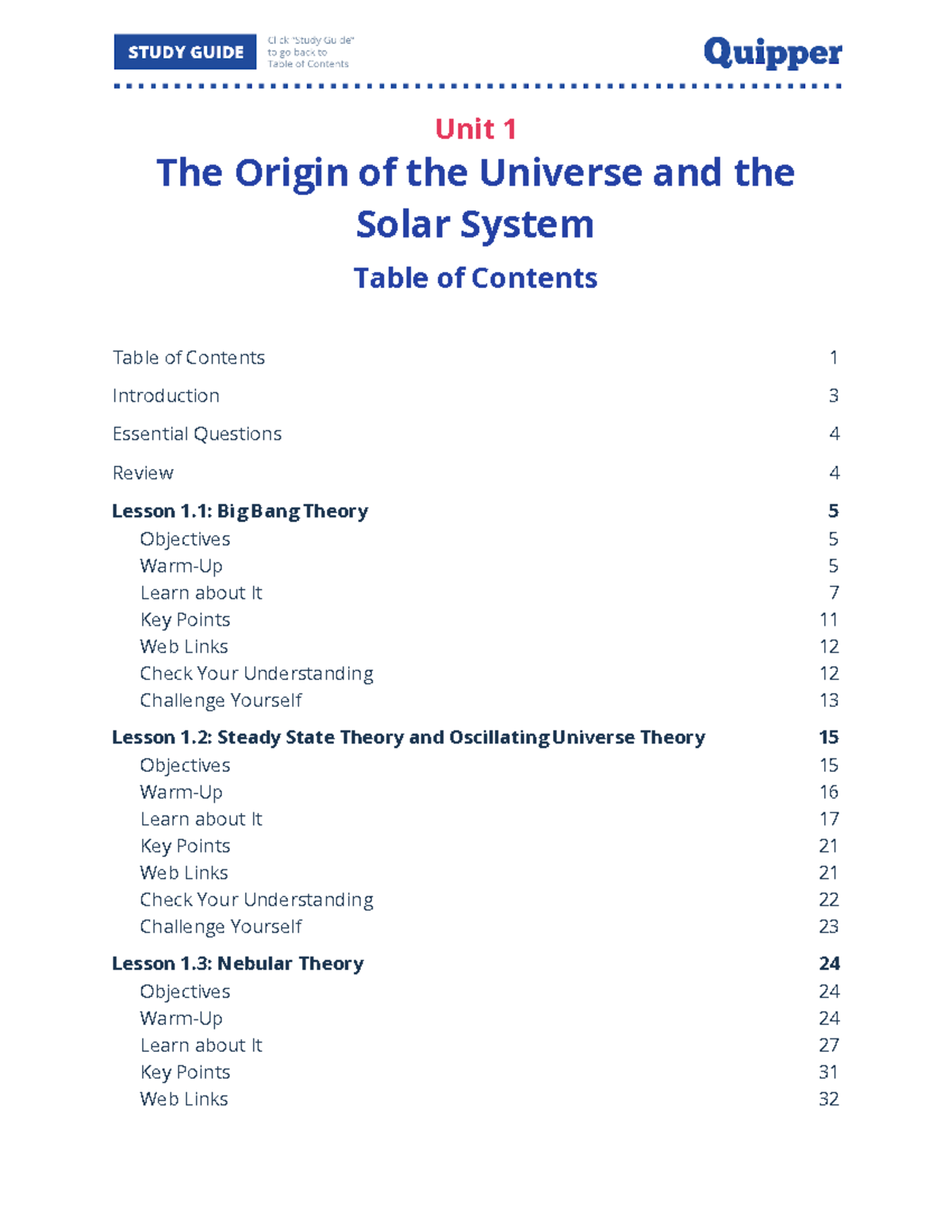 01. Earth Science SHS Unit 1 The Origin of the Universe and the Solar ...