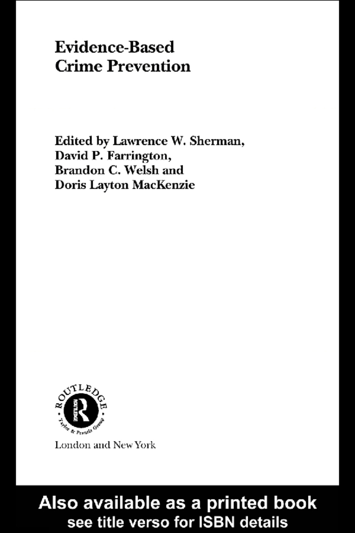 9780203166697 previewpdf - Evidence-Based Crime Prevention Crime ...