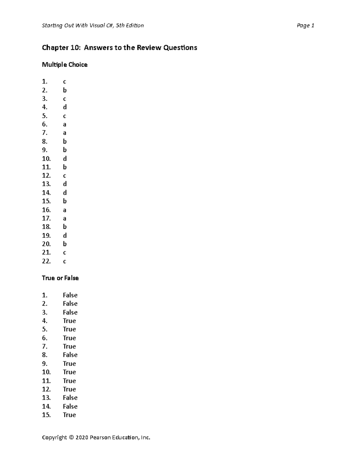 Chapter 10 - Starting Out With Visual C#, 5th Edition Page 1 Chapter 10 ...