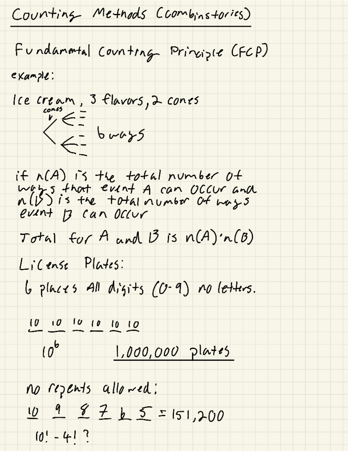 18-22 - Summer II with Mario Barrientos. Math and examples of counting ...