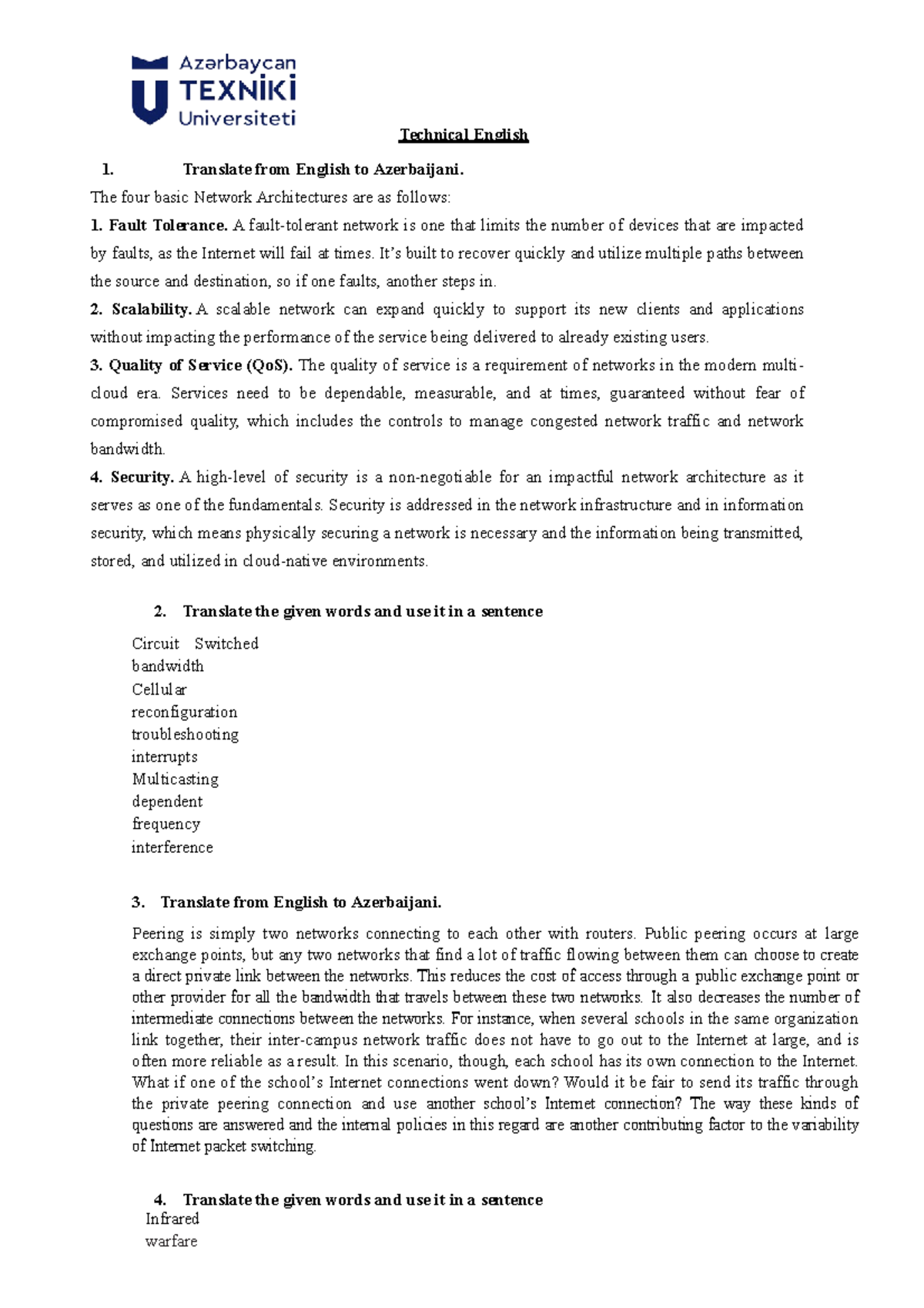 Technical English - Syllabus - Technical English Translate from English ...