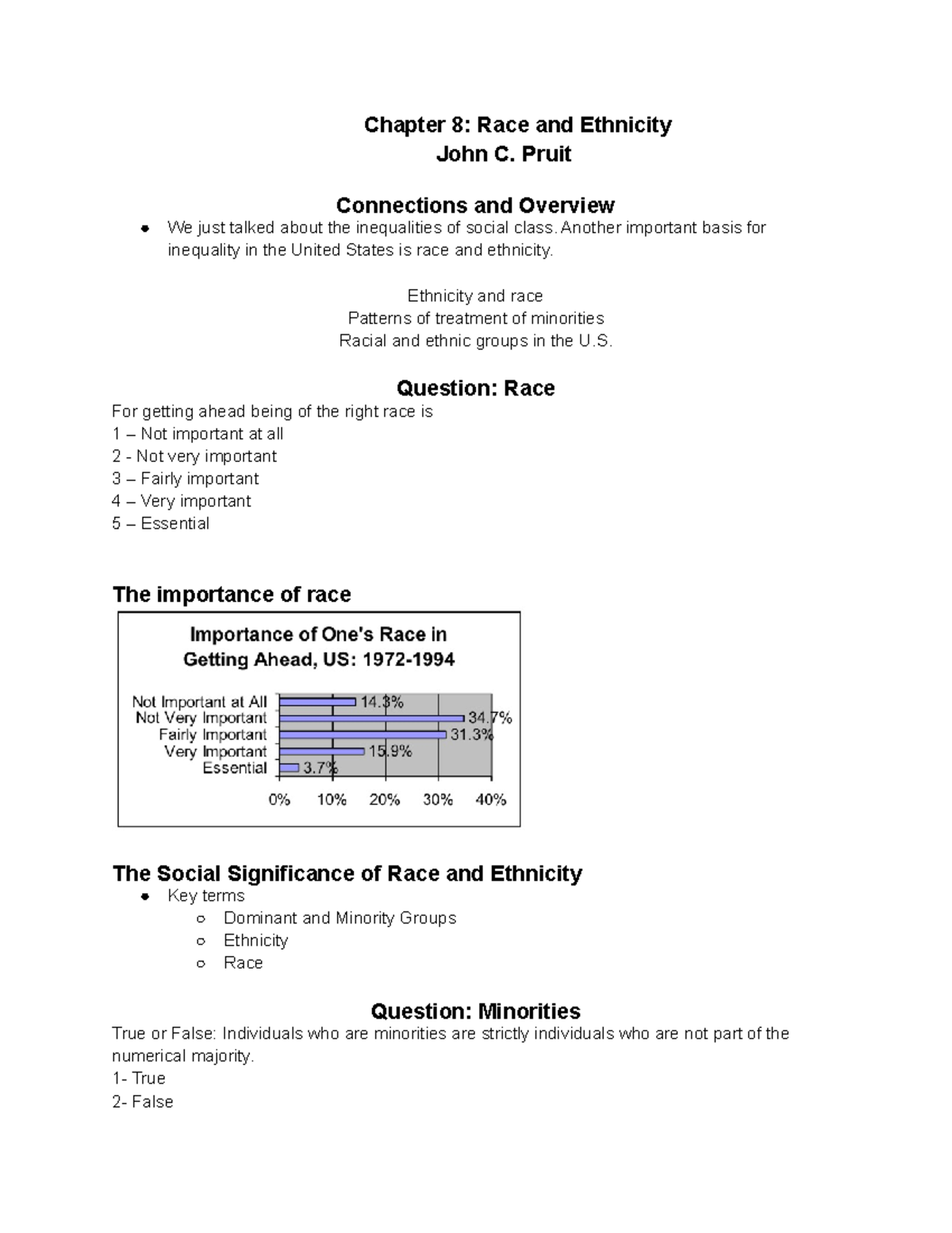 Chapter 8 Race and Ethnicity - Chapter 8: Race and Ethnicity John C ...