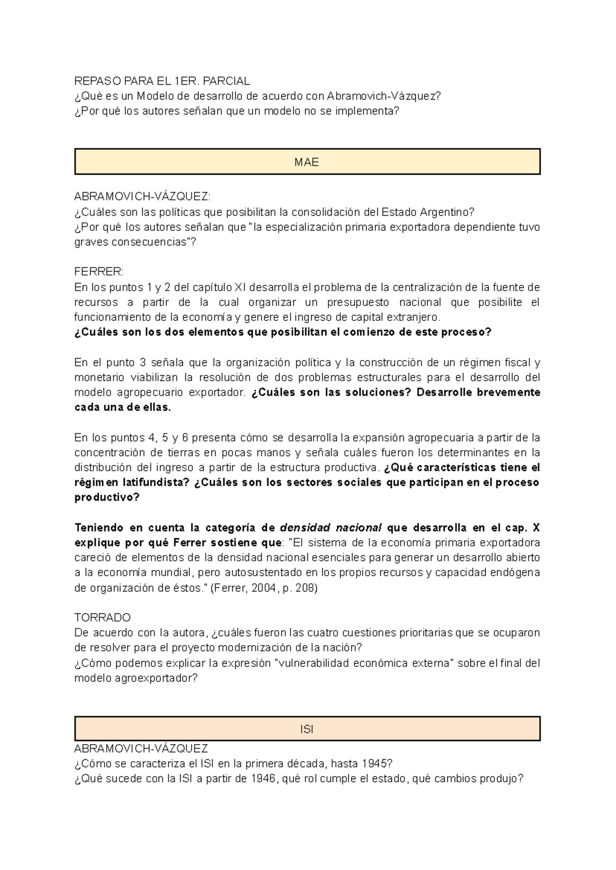 Repaso para el 1er. parcial-Preguntas - REPASO PARA EL 1ER. PARCIAL ¿Qué es un Modelo de ...