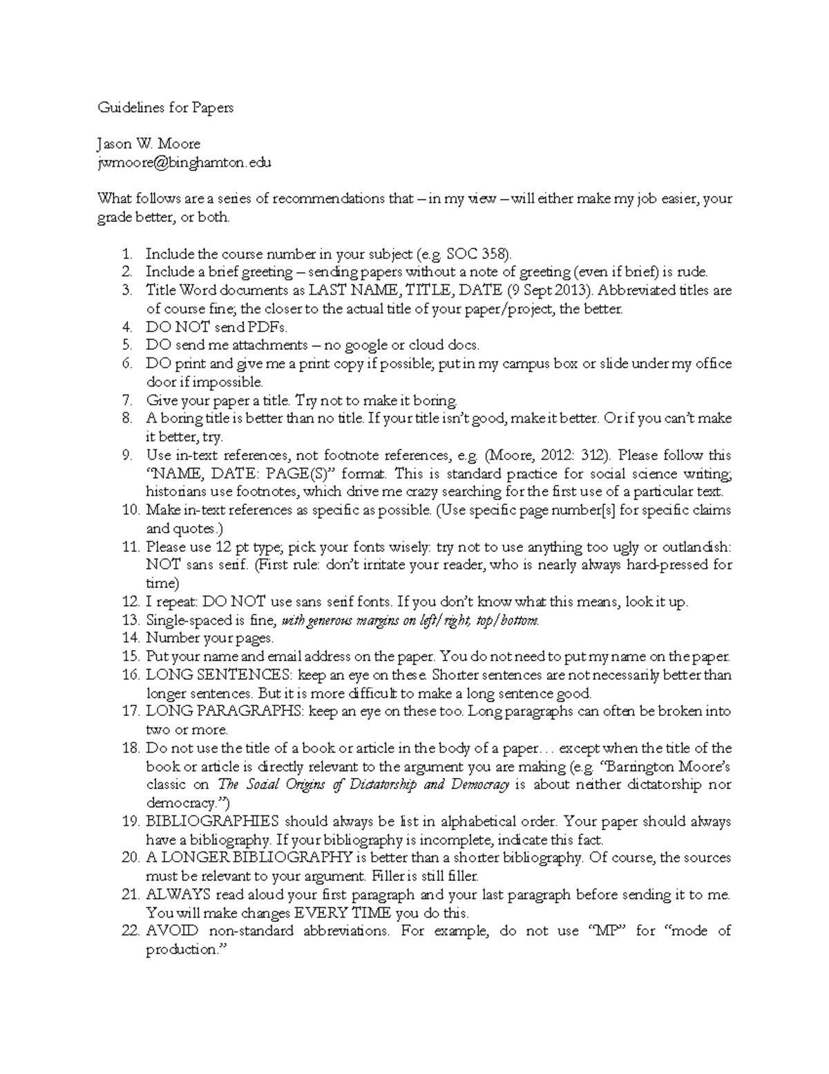 Handout, Guidelines for the paper, merged handouts - Guidelines for ...