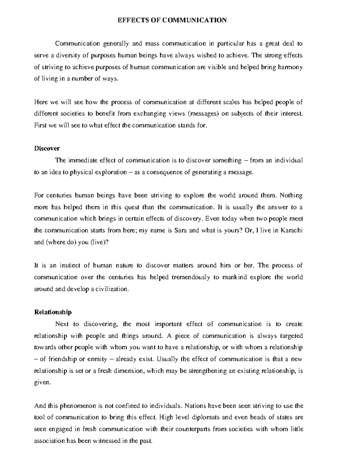 Ch03 Effects of Communication - EFFECTS OF COMMUNICATION Communication ...