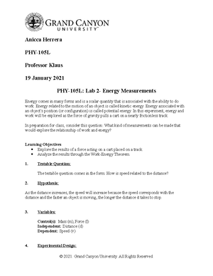 PHY-105L-Lab Report Format - Format for Physics Labs Unless otherwise instructed you must follow ...