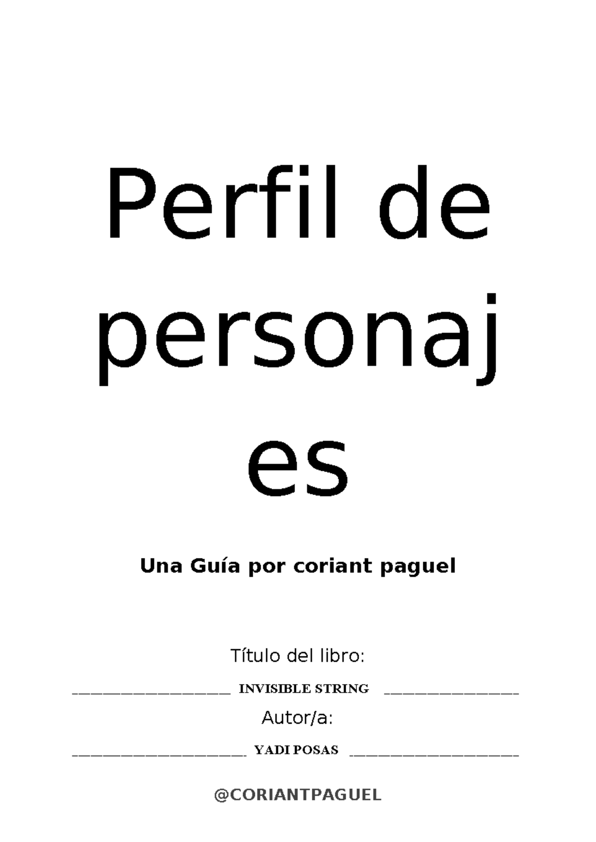 Perfil de personajes-Coriant Paguel - Perfil de personaj es Una Guía ...