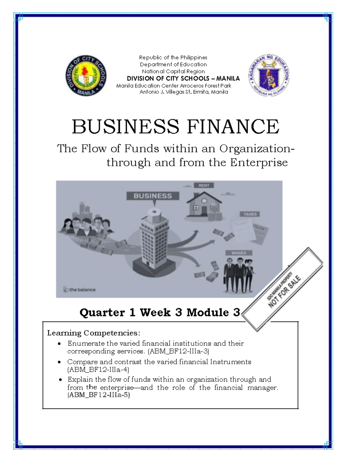 ABM- Business- Finance-12 Q1 W3 Mod3 - Republic of the Philippines ...