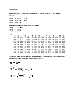 Binomial Distribution - Binomial experiments have the following ...