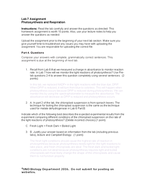 Lab 10 Assignment - Dr. Matt Northam - Lab 10 Assignment Molecular Genetics and Biotechnology ...
