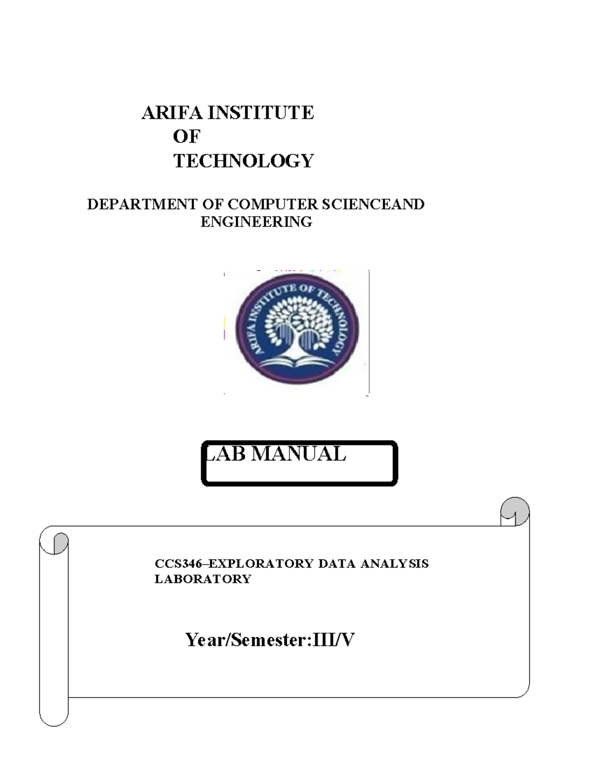 DAA NEW Manual - useful - CCS346–EXPLORATORY DATA ANALYSIS LABORATORY Year/Semester:III/V LAB ...
