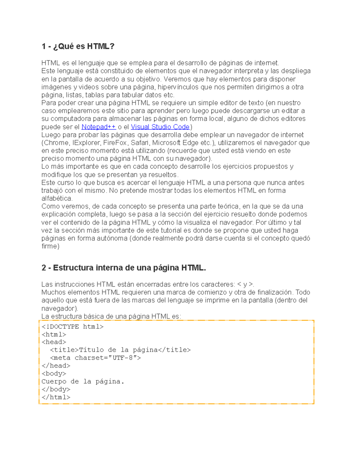 proramacion de html para que el estudiante logre entender - 1 - ¿Qué es ...