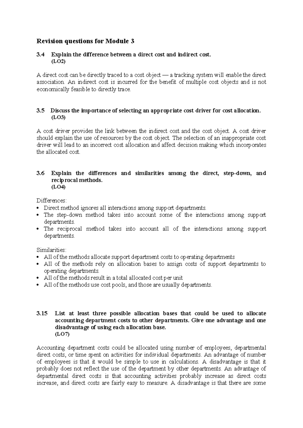 22321 - Topic 3 Revision solutions - Revision questions for Module 3 3 ...