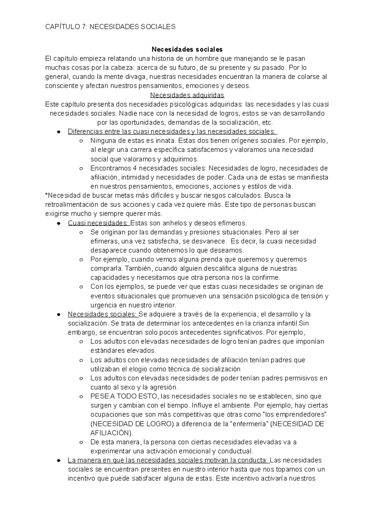 Necesidades sociales. Lec 8 - Necesidades sociales El capítulo empieza ...