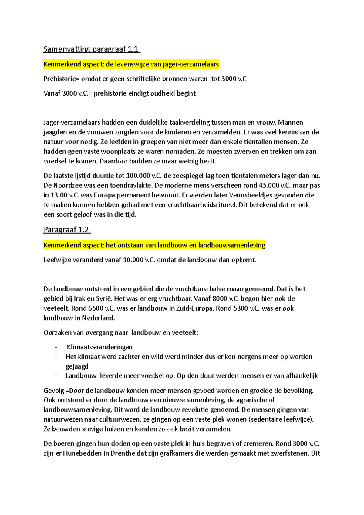 Samenvatting leerjaar 4 - Samenvatting paragraaf 1. Kenmerkend aspect ...