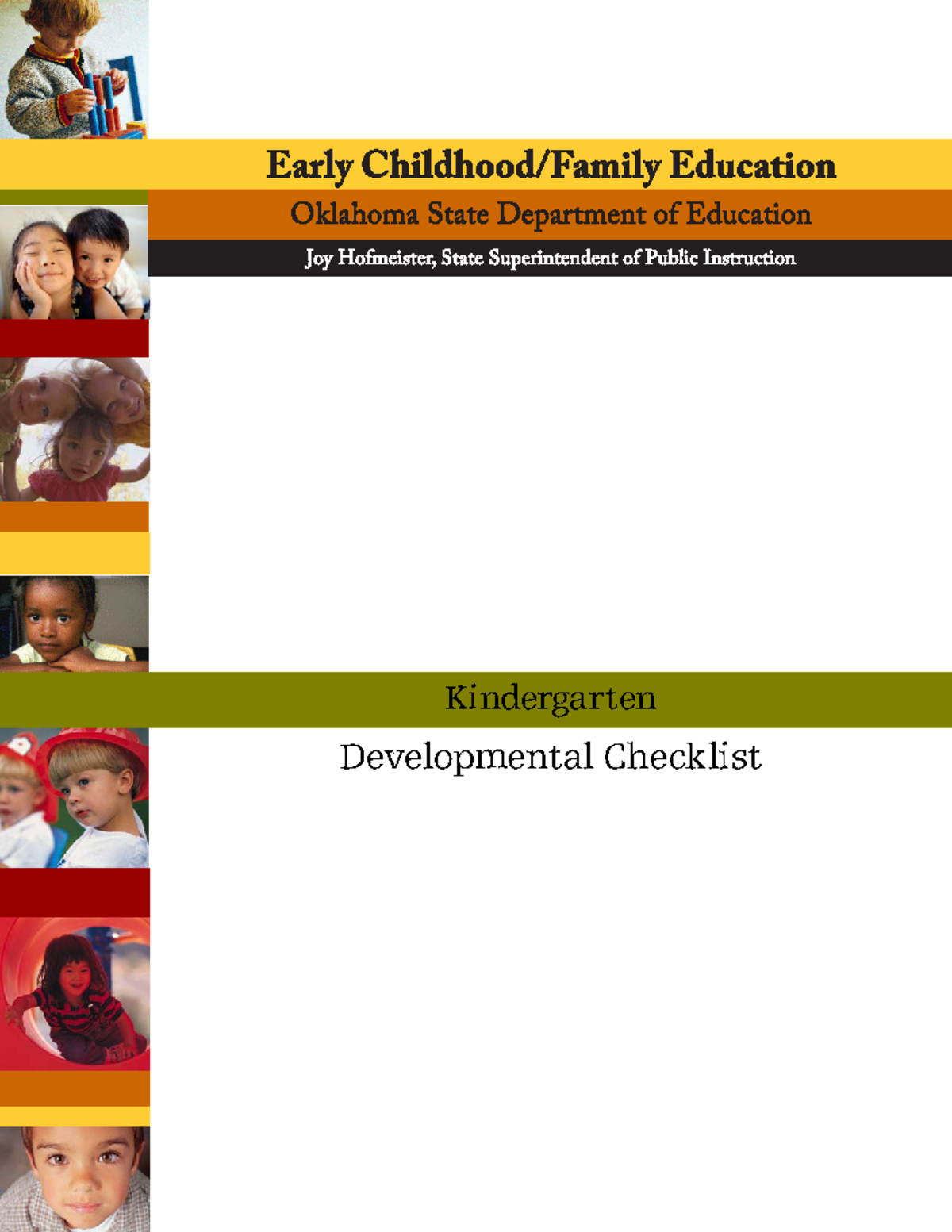 Early Childhood KChecklist - Kindergarten Developmental Checklist Janet ...