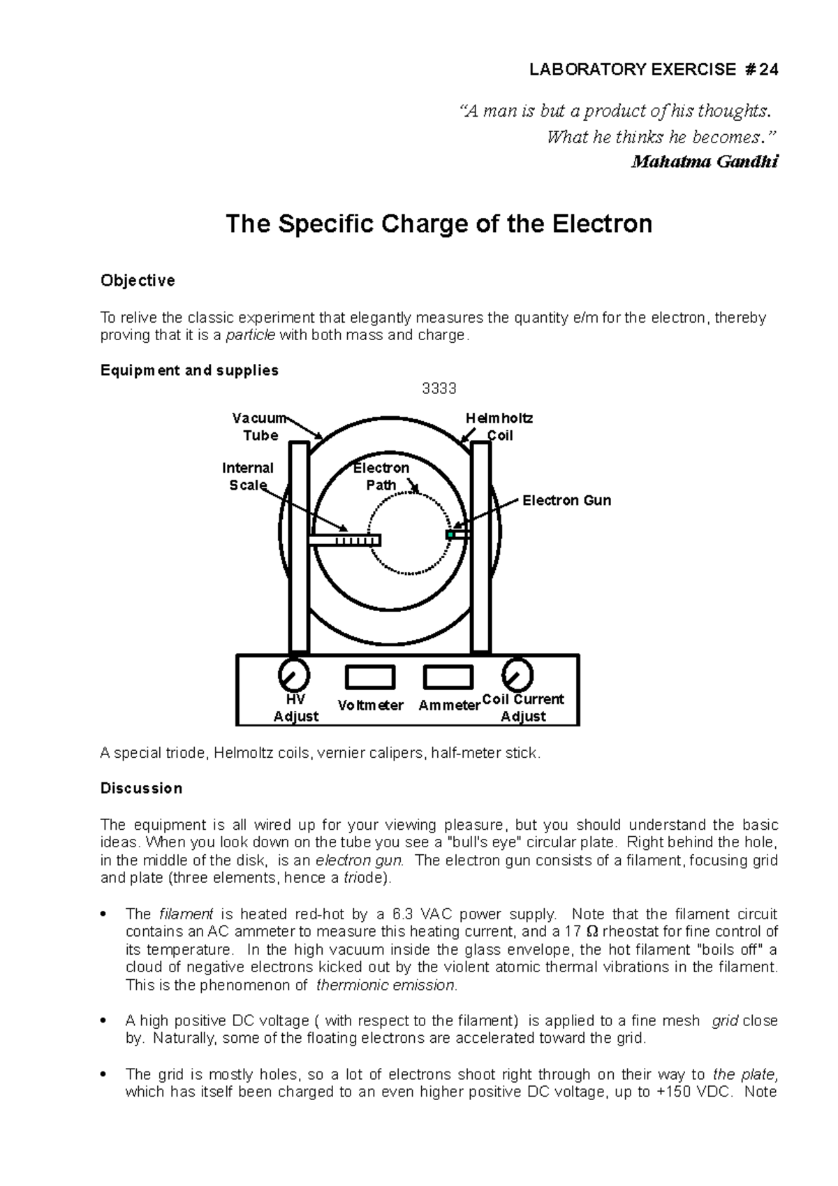 Lab #24 - Lab - LABORATORY EXERCISE # 24 “A man is but a product of his ...