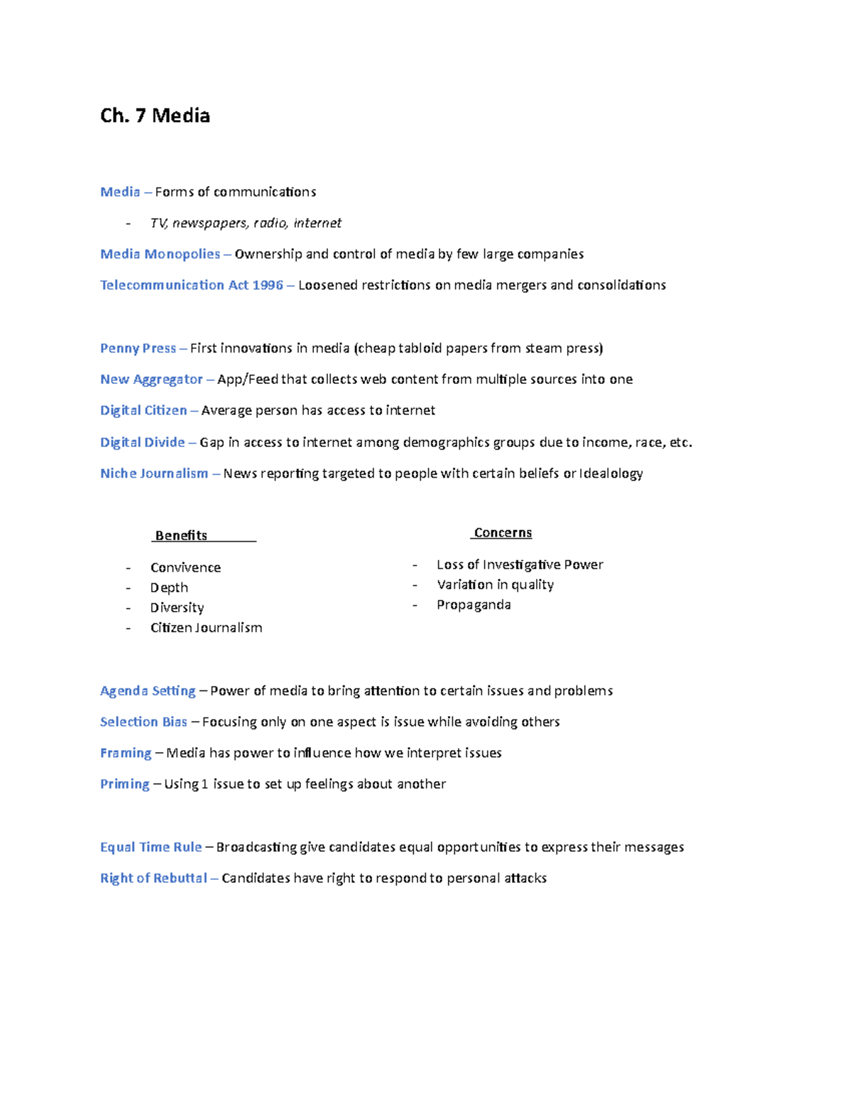 Ch. 7 Media - Power point notes and from textbook We the People - Ch. 7 ...