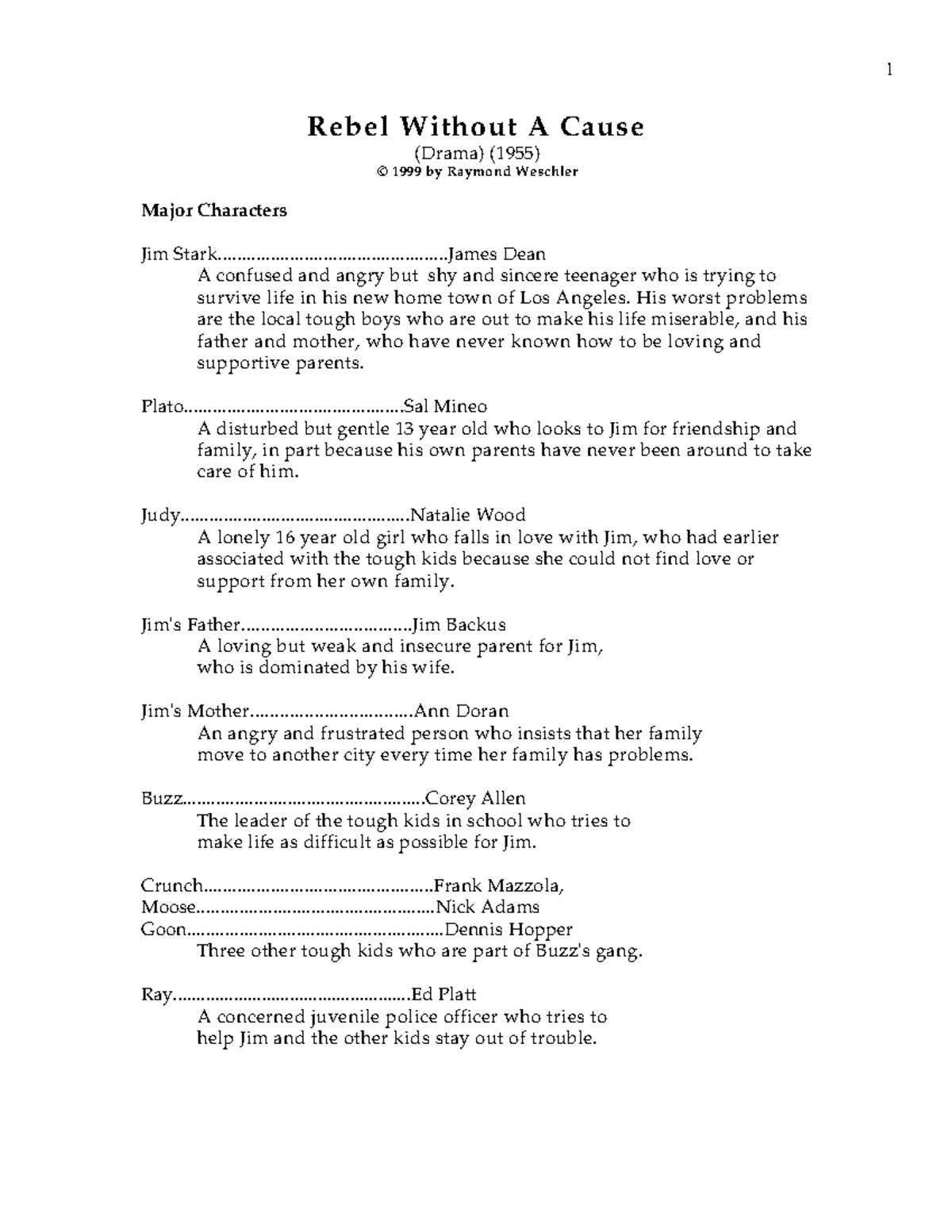 Rebel without a cause - Rebel Without A Cause (Drama) (1955) © 1999 by ...