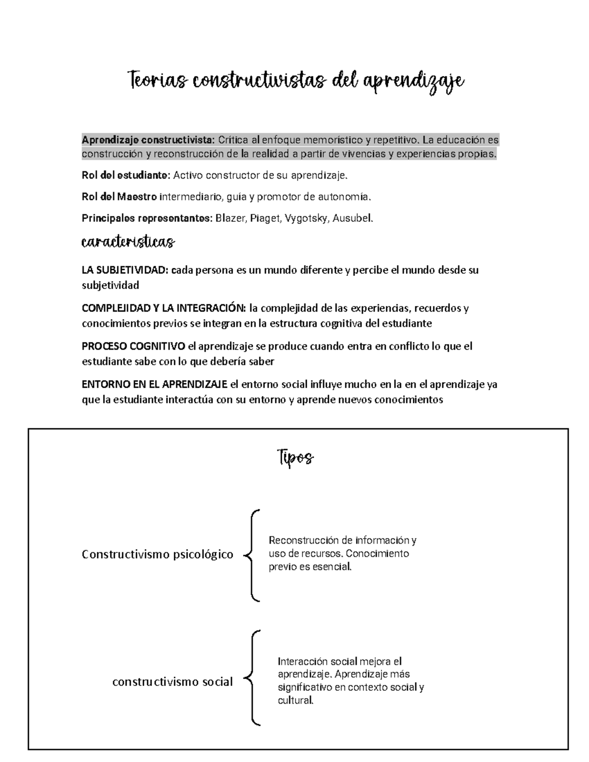 Teorías constructivistas del aprendizaje - Teorías constructivistas del aprendizaje Aprendizaje ...