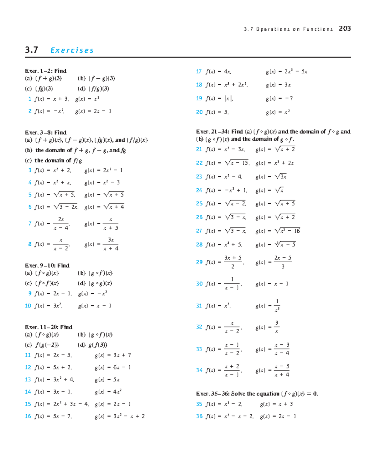 Algebra and Trigonometry with Analytic Geometry-23 - Exer. 1–2: Find (a) (b) (c) (d) 1 , 2 ...
