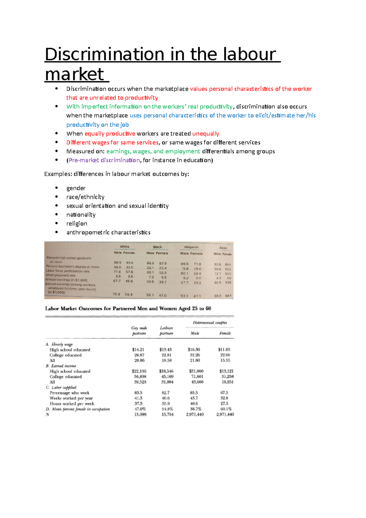 Dicrimination in the labour market - Discrimination in the labour ...