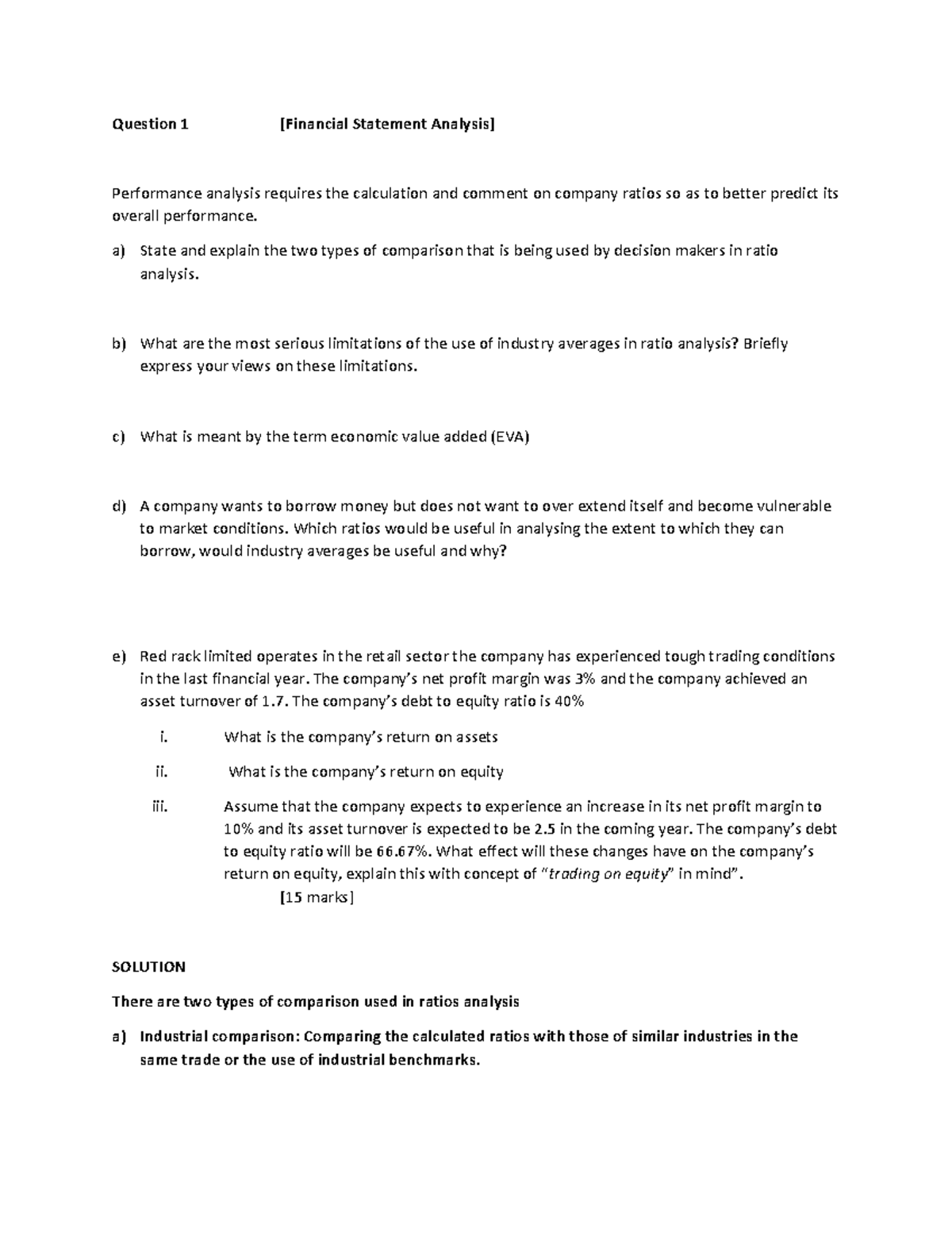 EXAM Revision Questions-Financial Management - Question 1 [Financial ...