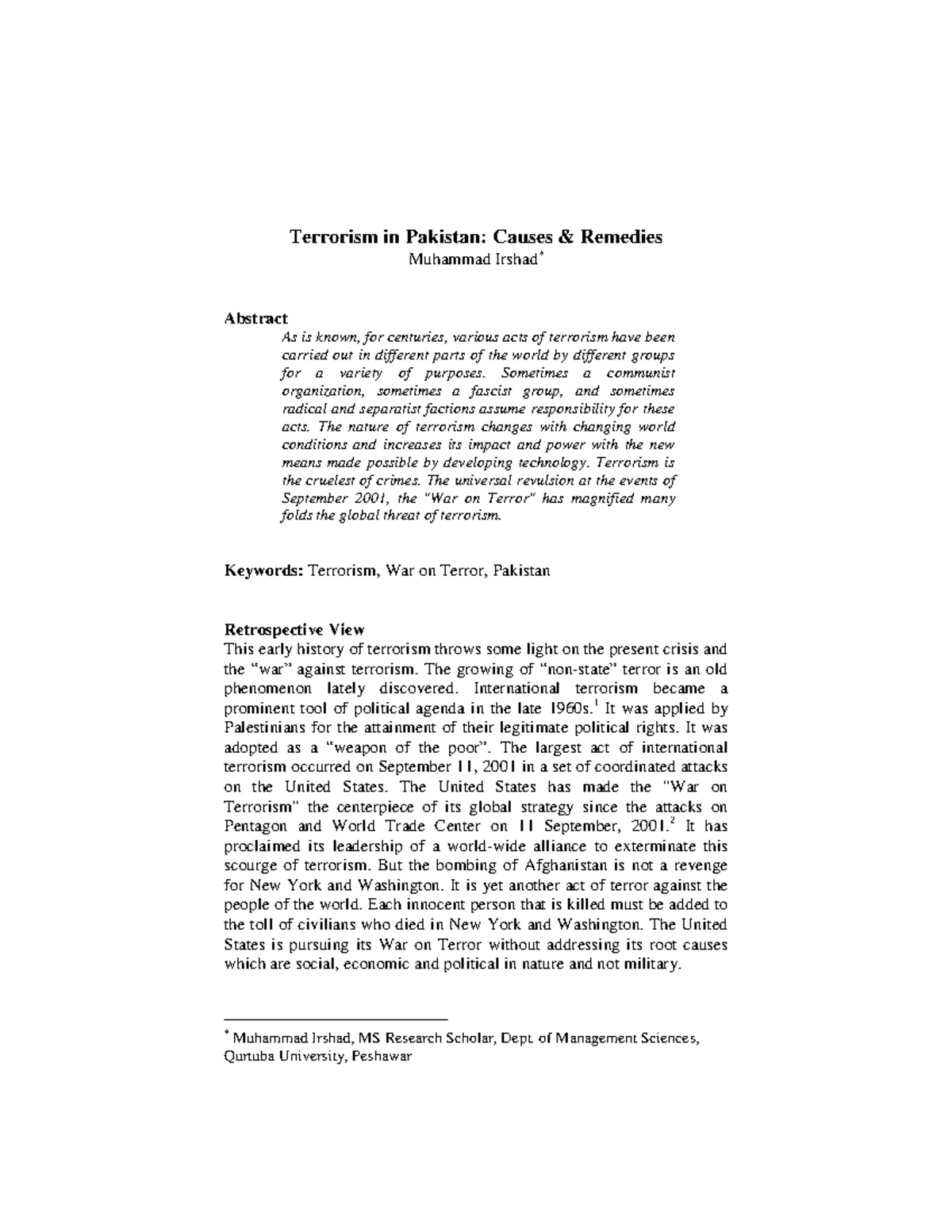 Terrorism In Pakistan Lecture Notes 1 Terrorism In Pakistan Causes terrorism-in-pakistan-lecture-notes-1-terrorism-in-pakistan-causes
