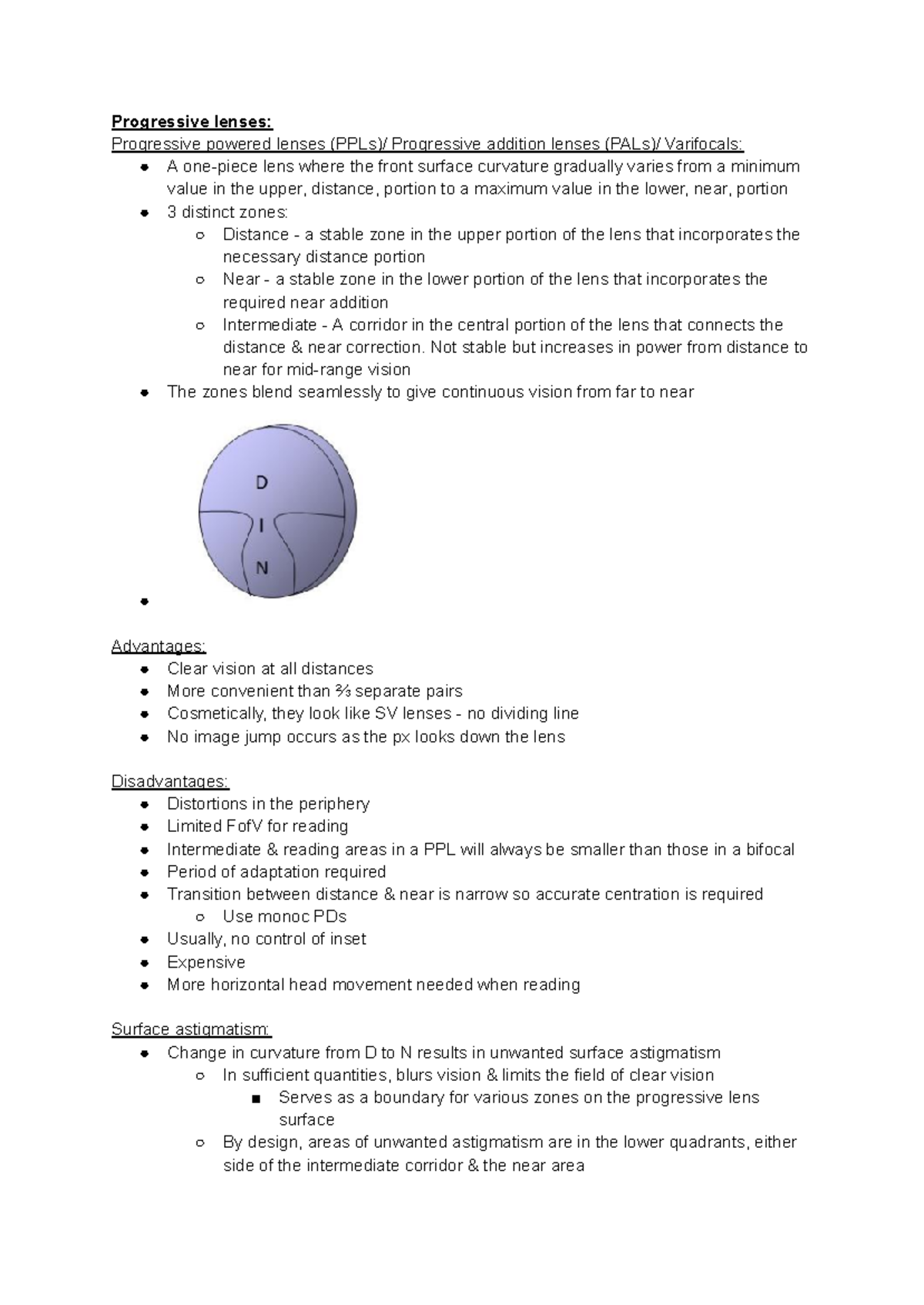 Dispensing notes - Summary Optometry - Progressive lenses: Progressive ...