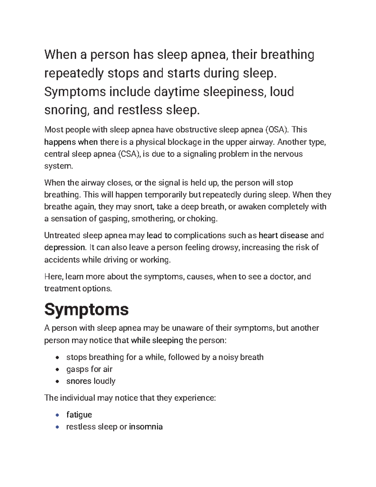 Sleep Apnea Notes - When a person has sleep apnea, their breathing ...