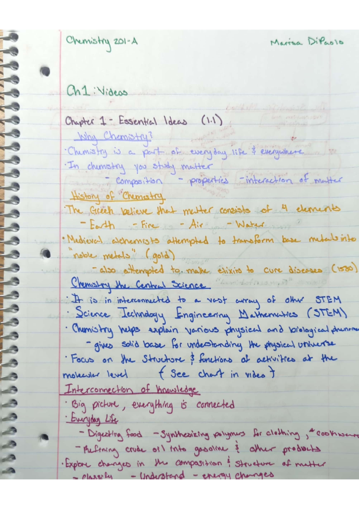 Chapter 1 Notes - CHE 201 - Studocu