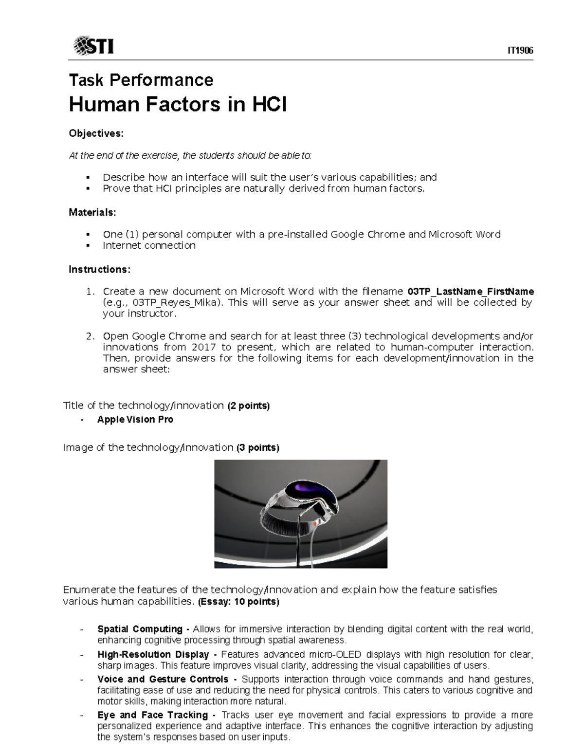 03 Task Performance 1 - HCI - IT Task Performance Human Factors in HCI ...