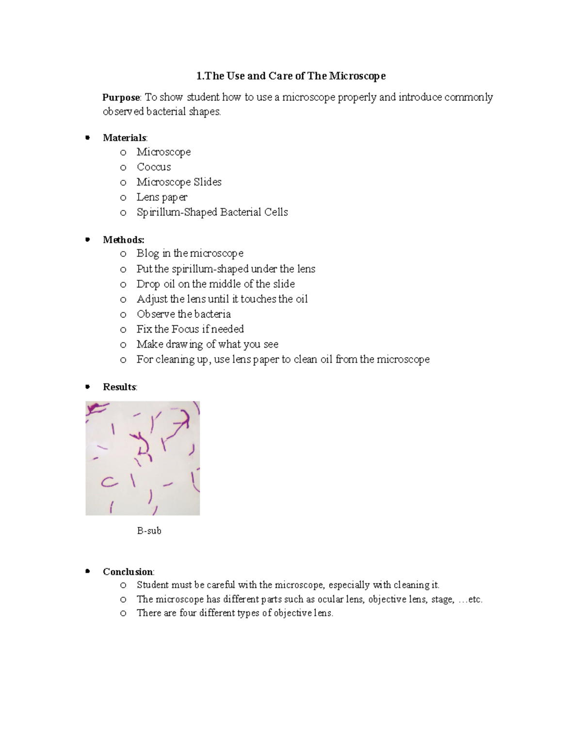 Lab note book updated - Labs notebook - 1 Use and Care of The ...