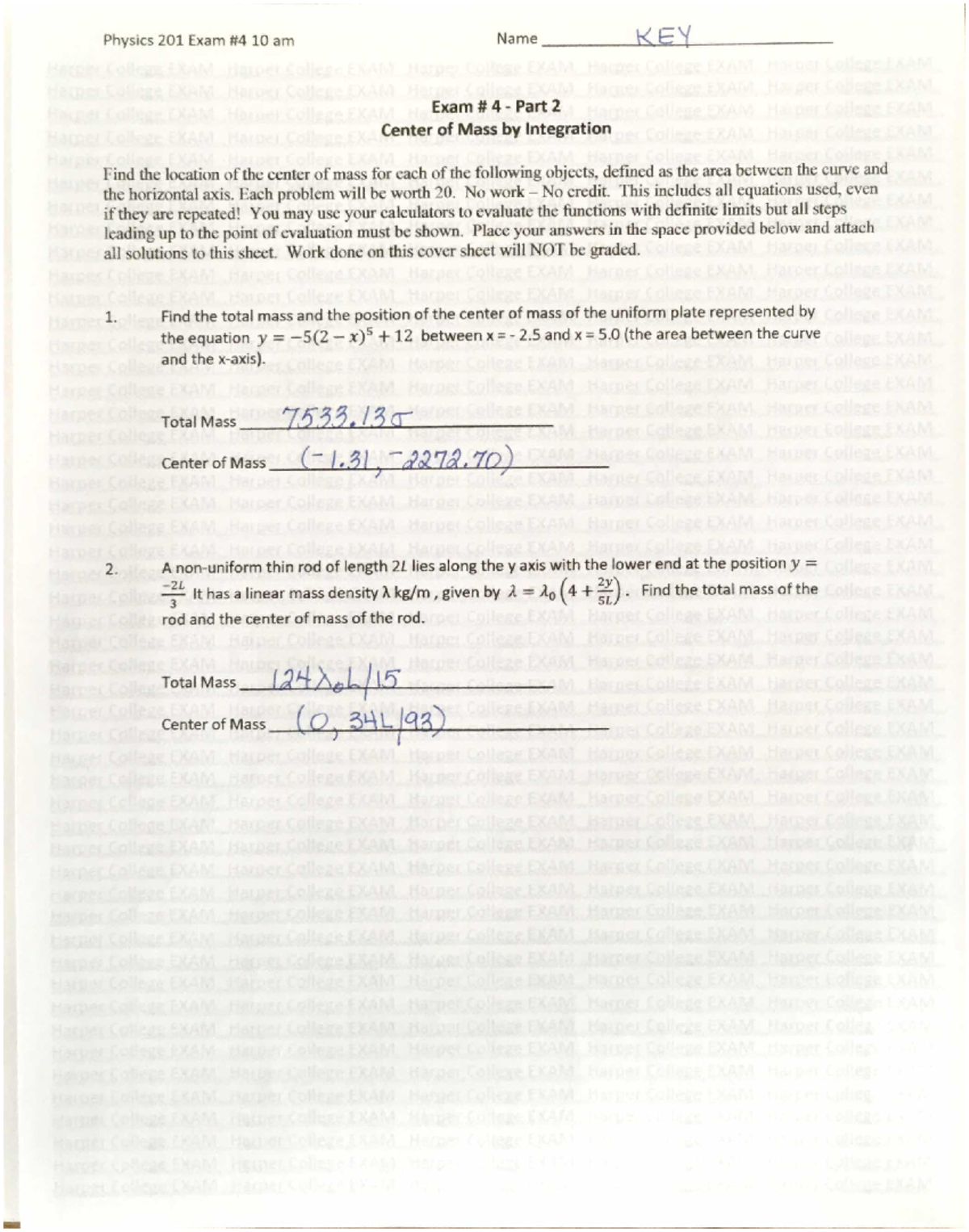 1 November 16 Autumn 2020, questions and answers - Physics 201 Exam 10 ...