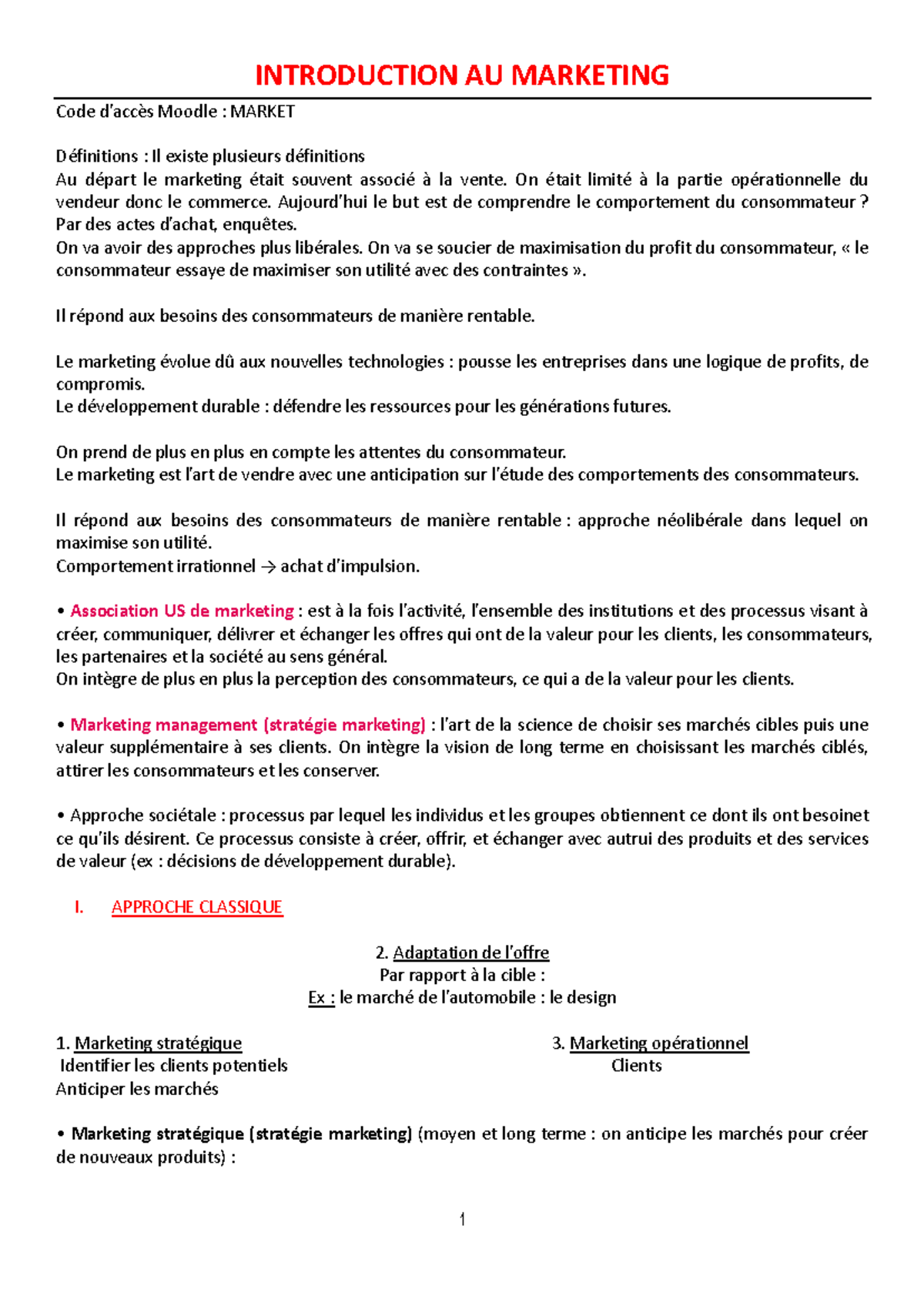 Introduction-au-marketing - Warning: TT: undefined function: 32 INTRODUCTION AU MARKETING Code ...