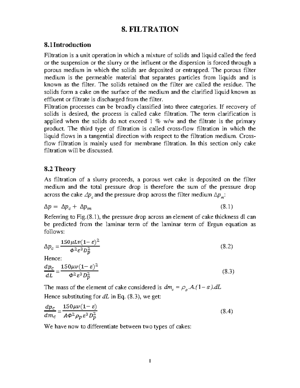 Download - Brief on summary - 8. FILTRATION 8 Introduction Filtration ...