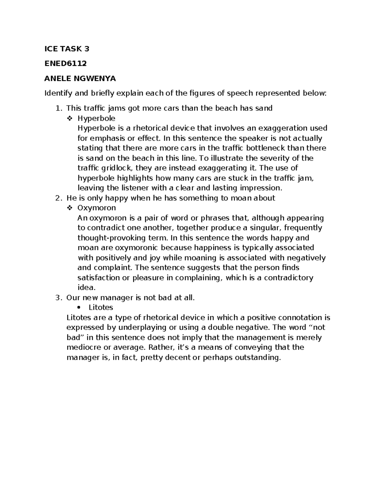 ENED6112 -no3 - Notes - ICE TASK 3 ENED ANELE NGWENYA Identify and ...