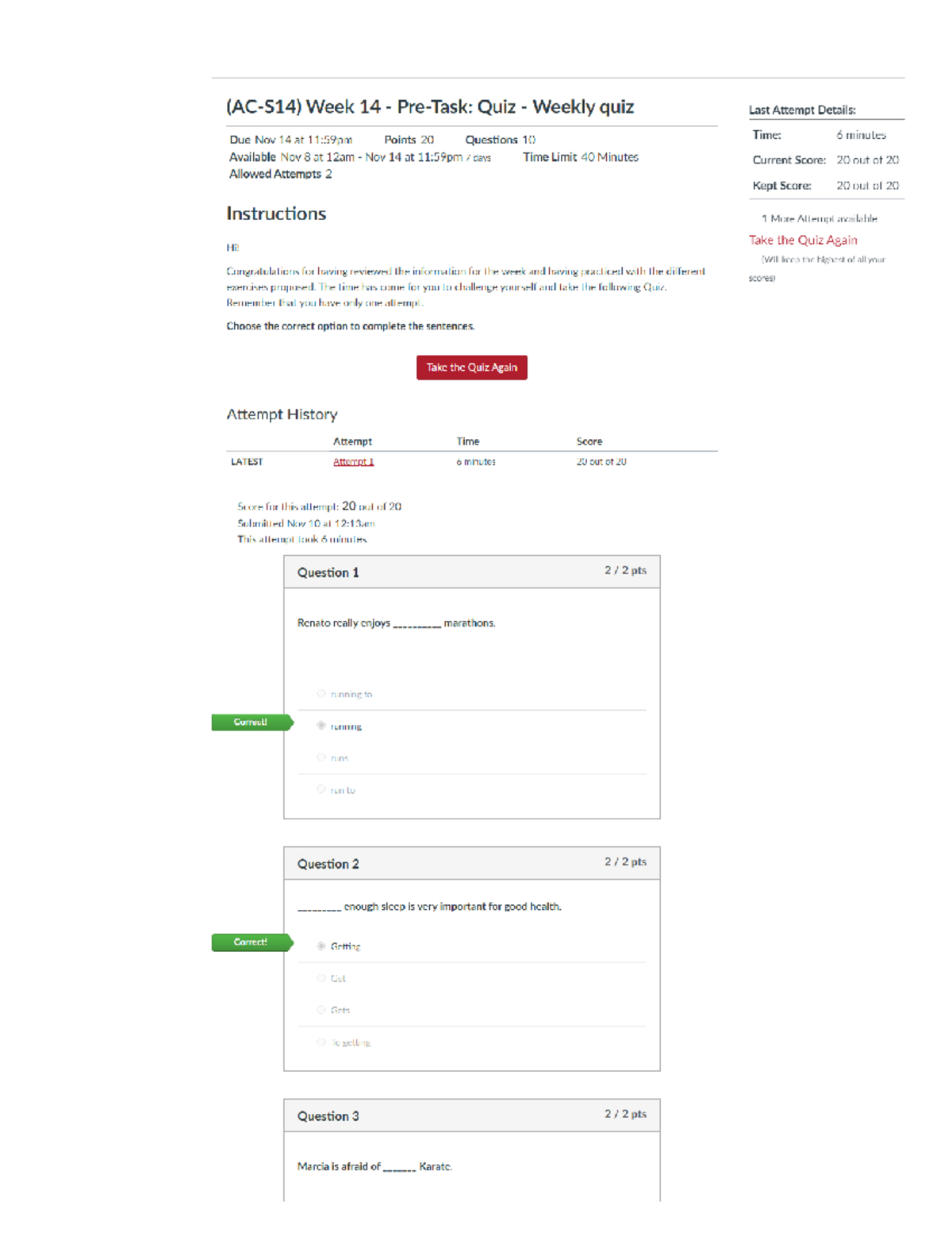 (AC-S14) Week 14 - Pre-Task Quiz - Weekly quiz - Ingles IV - UTP - Studocu