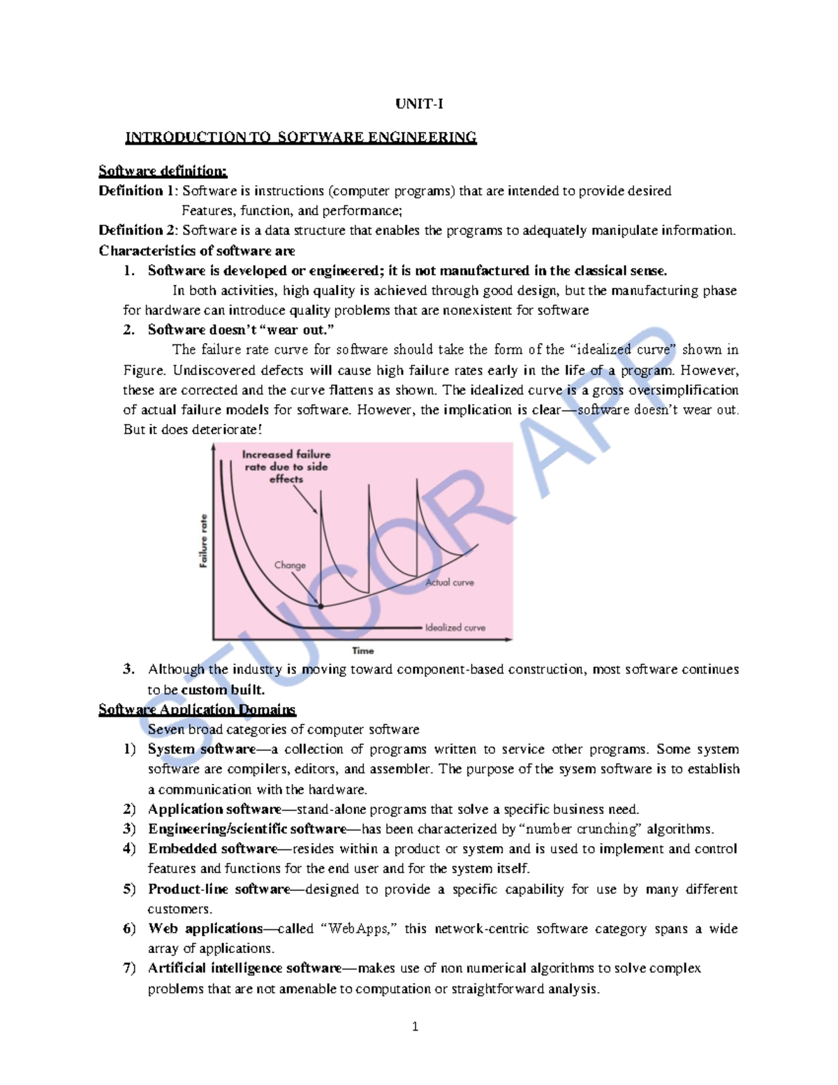 OOSE unit -1 notes - UNIT-I INTRODUCTION TO SOFTWARE ENGINEERING ...