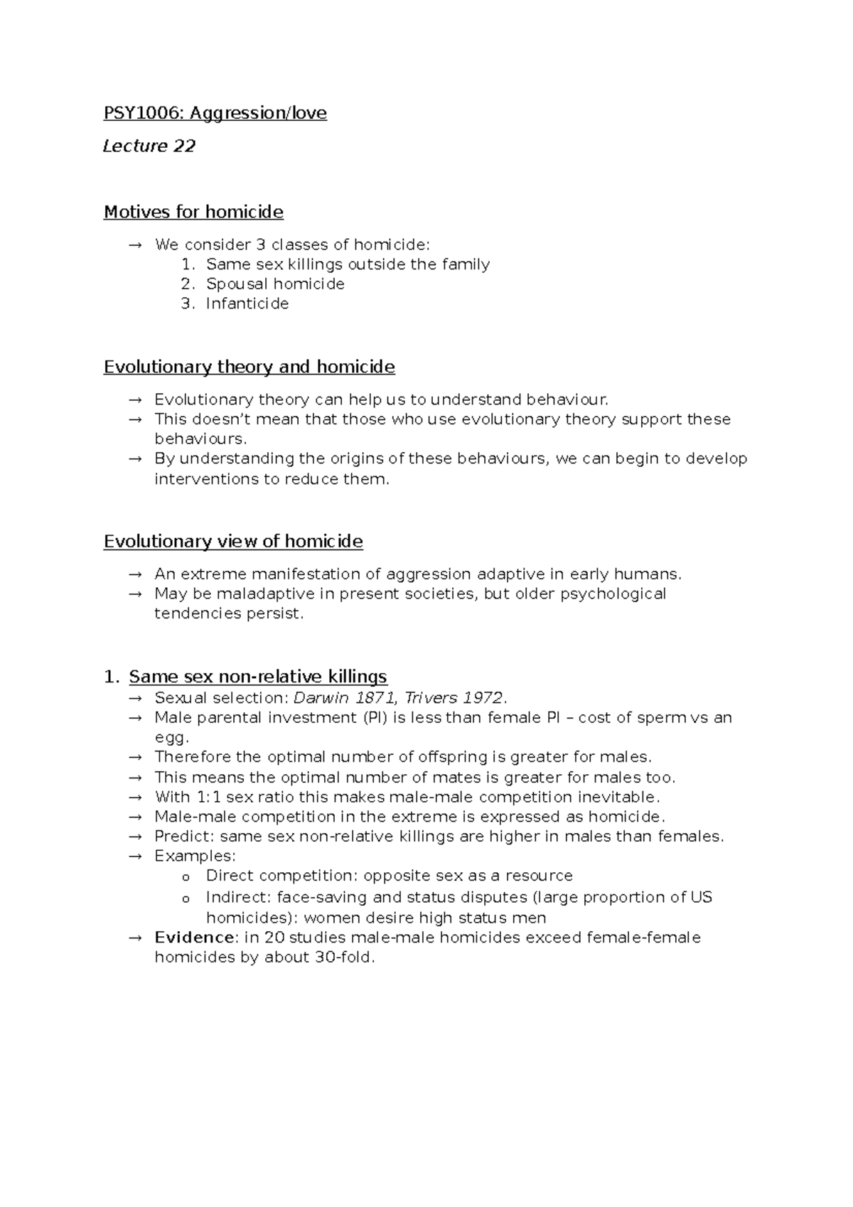 Instinct, Learning and Motivation: Aggression 2.0 - PSY1006: Aggression/love Lecture 22 Motives ...