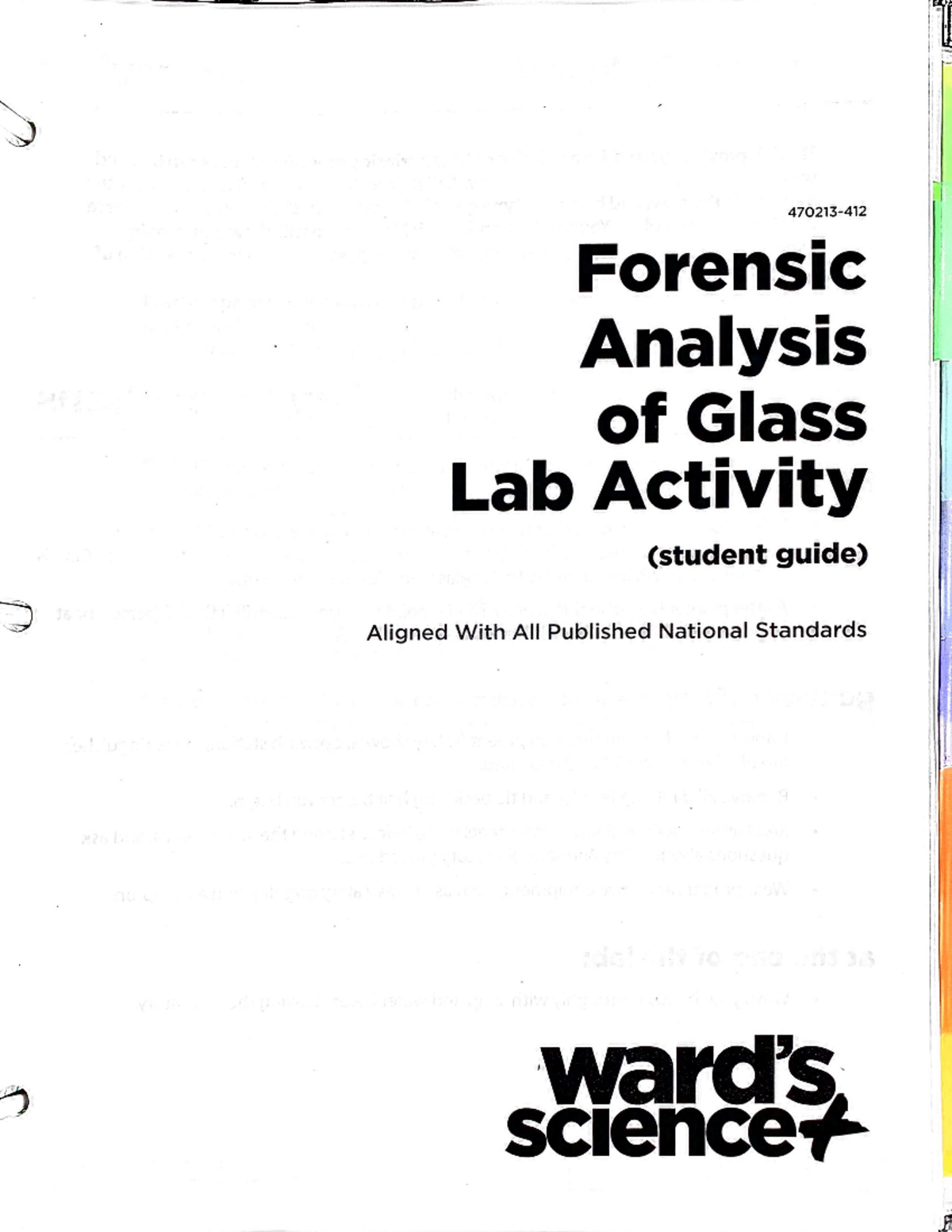 Forensic Analysis of Glass Lab Activity - Cut version - Forensic ...