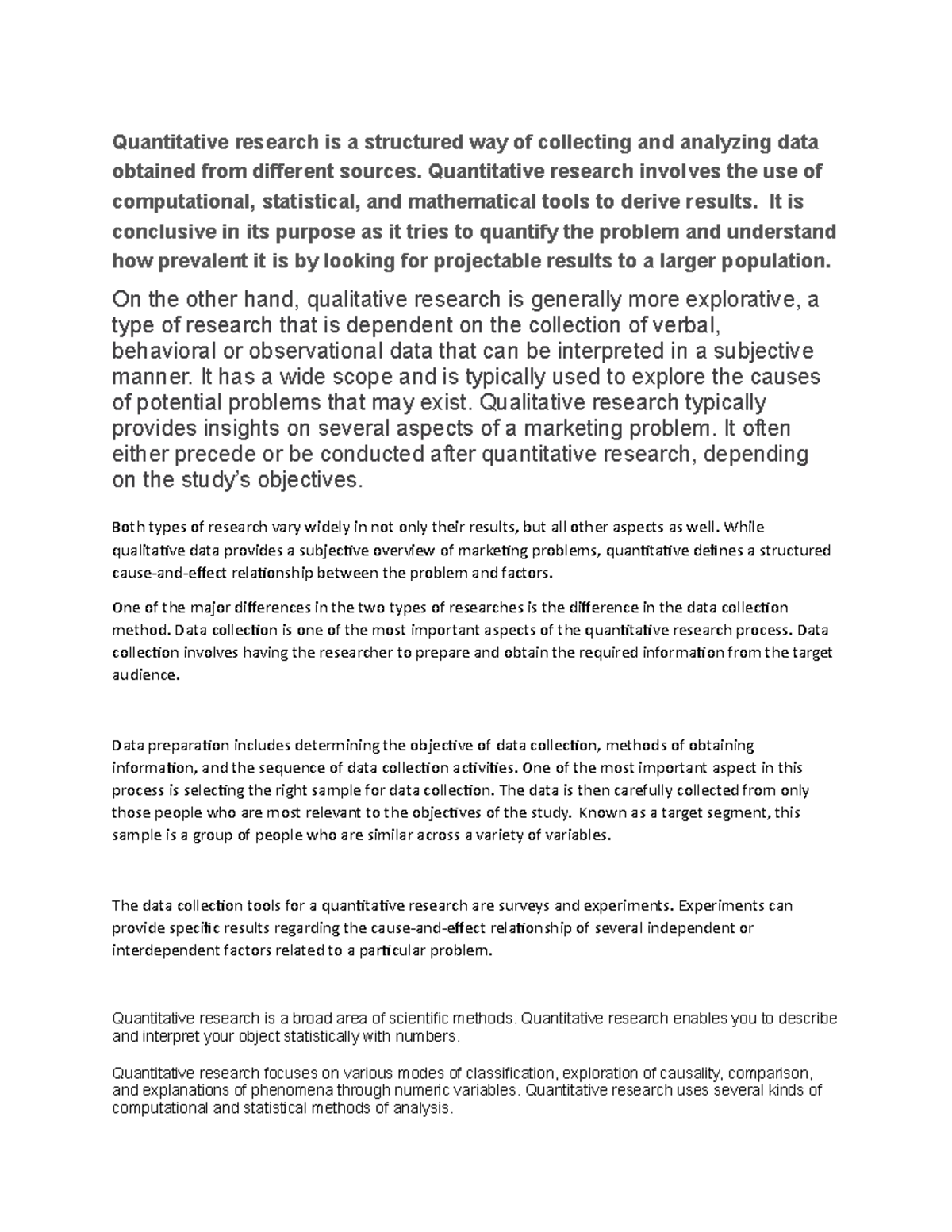 Quantitative research iwiwh uwueh ieueh - Quantitative research is a ...