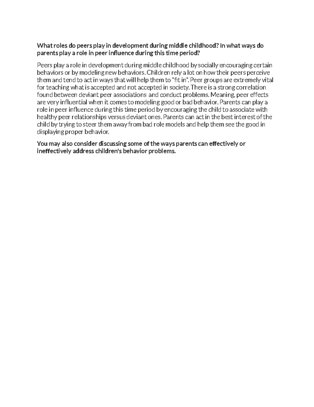 Discussion board 4 current perspectives on parenting - What roles do ...
